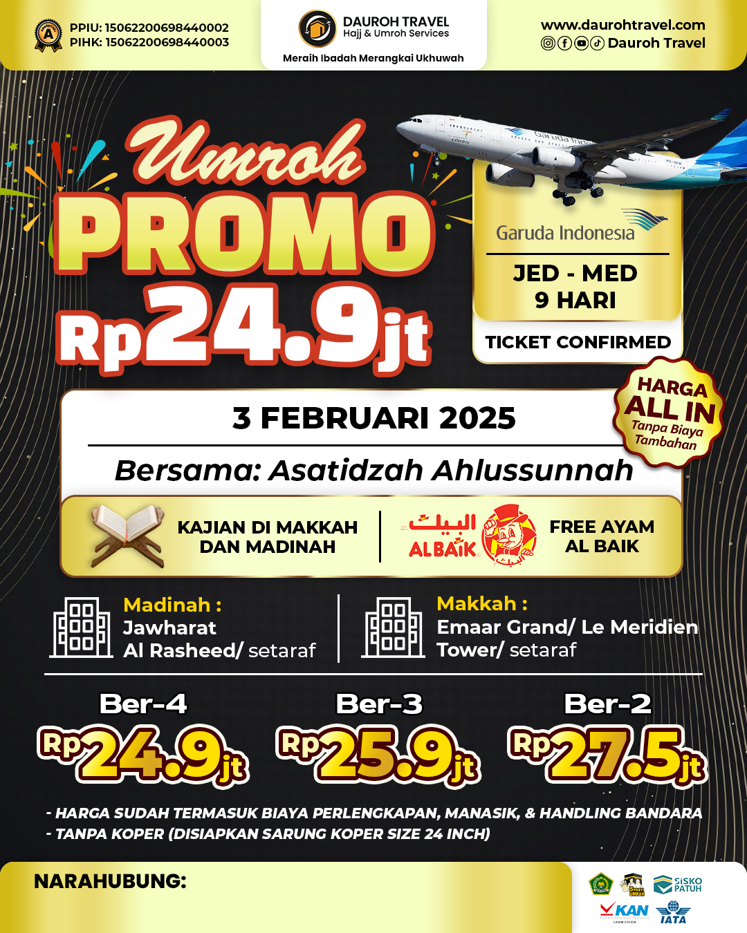 Umroh PROMO 3 FEBRUARI 2025 – Pilih Umrah