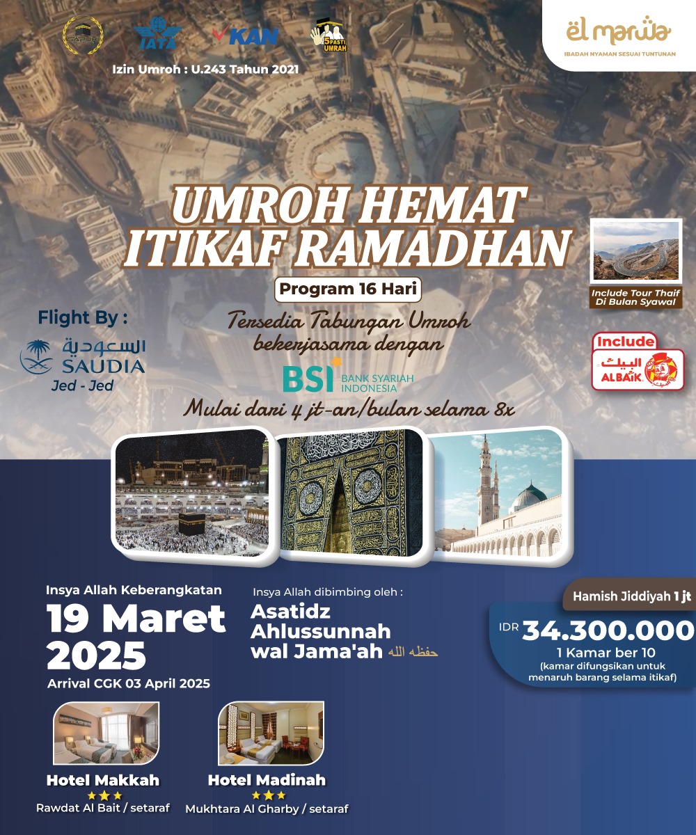 UMROH HEMAT ITIKAF RAMADHAN – Pilih Umrah