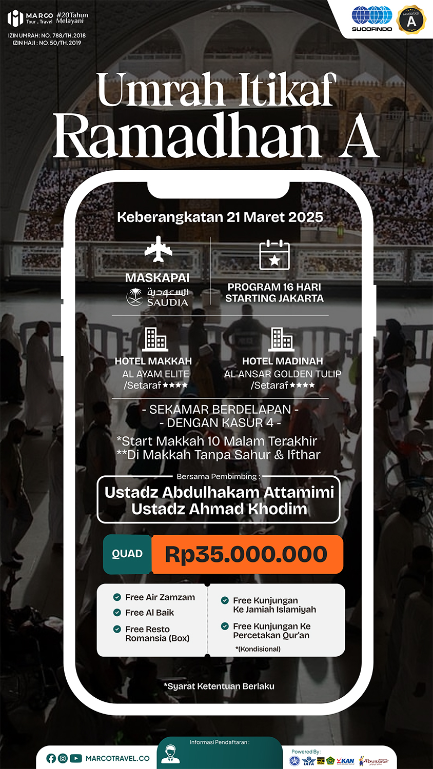Umrah Itikaf Ramadhan A2 1446H / 2025 – Pilih Umrah