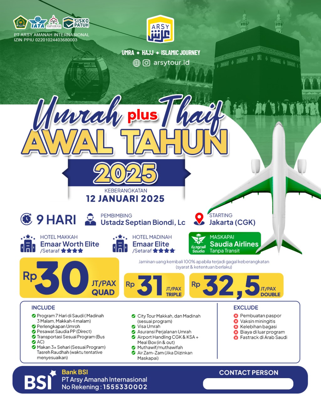 UMROH PLUS THAIF AWAL TAHUN 2025 – Pilih Umrah
