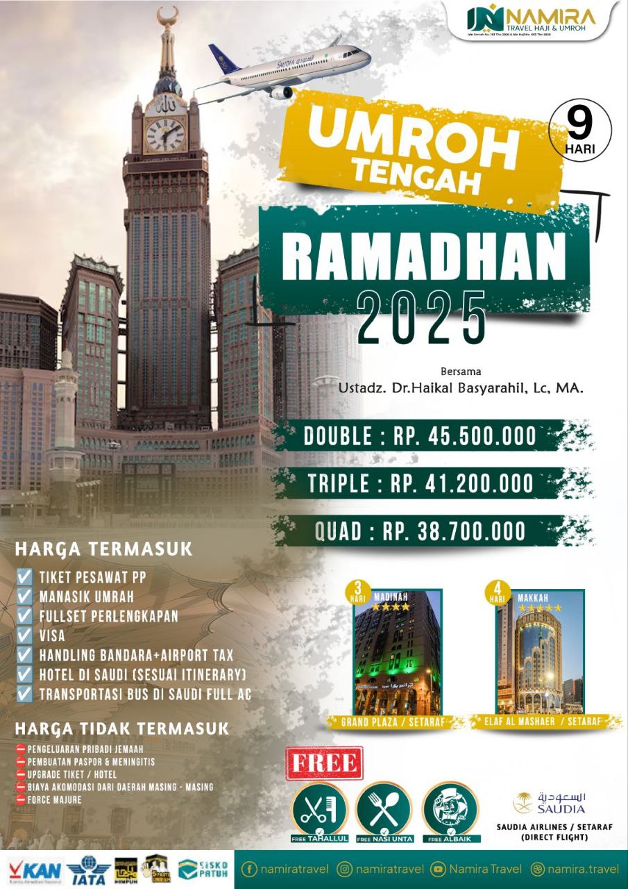 UMROH TENGAH RAMADHAN 2025 – Pilih Umrah