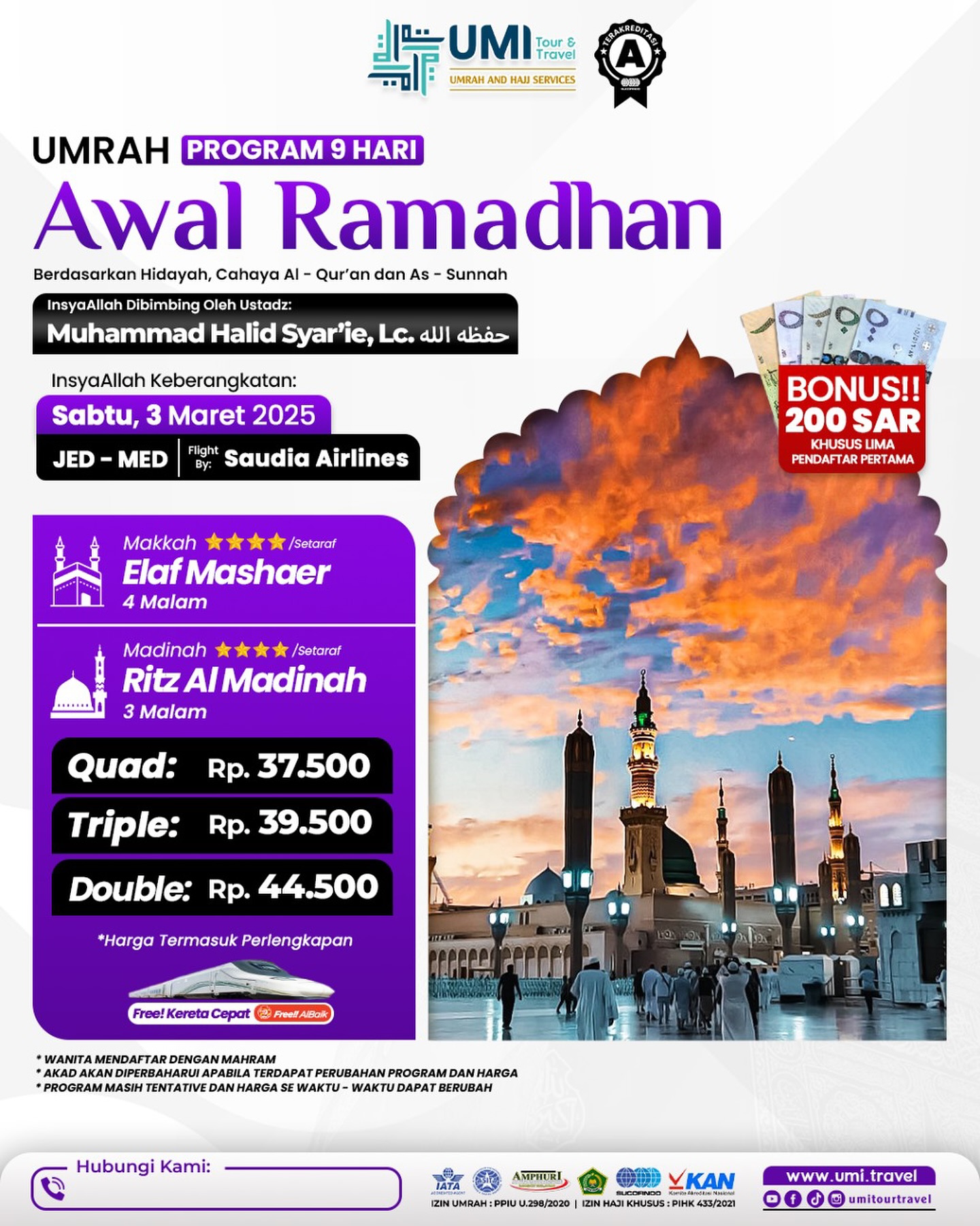 UMRAH AWAL RAMADHAN 1446 H / 2025 – Pilih Umrah